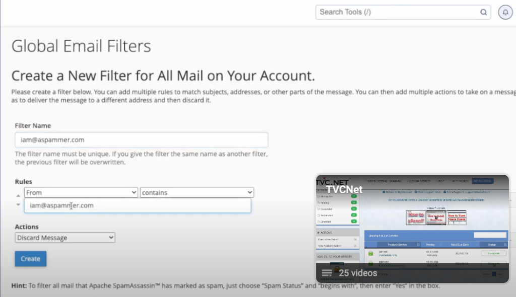 How to Quickly Blacklist a Spammer's Email Address Through Your TVCNet cPanel Account - TVCNet ...